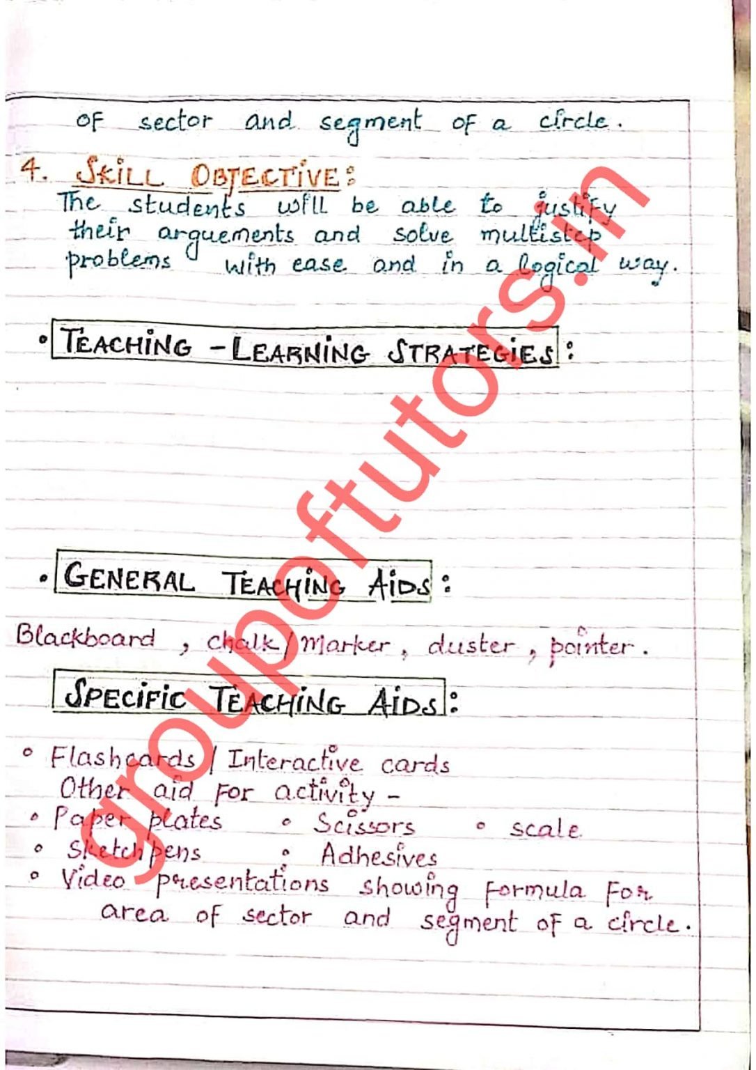 Mathematics Lesson Plans For B Ed Download PDF Group Of Tutors