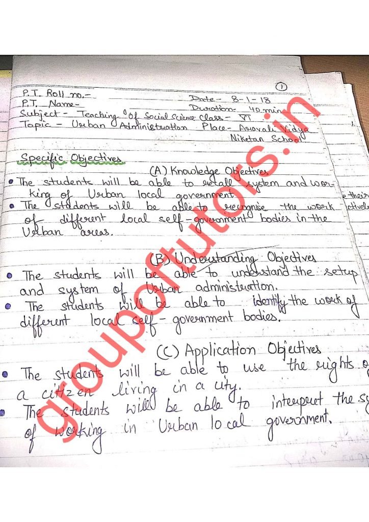 Social Science Lesson Plans For B Ed Download PDF Group Of Tutors