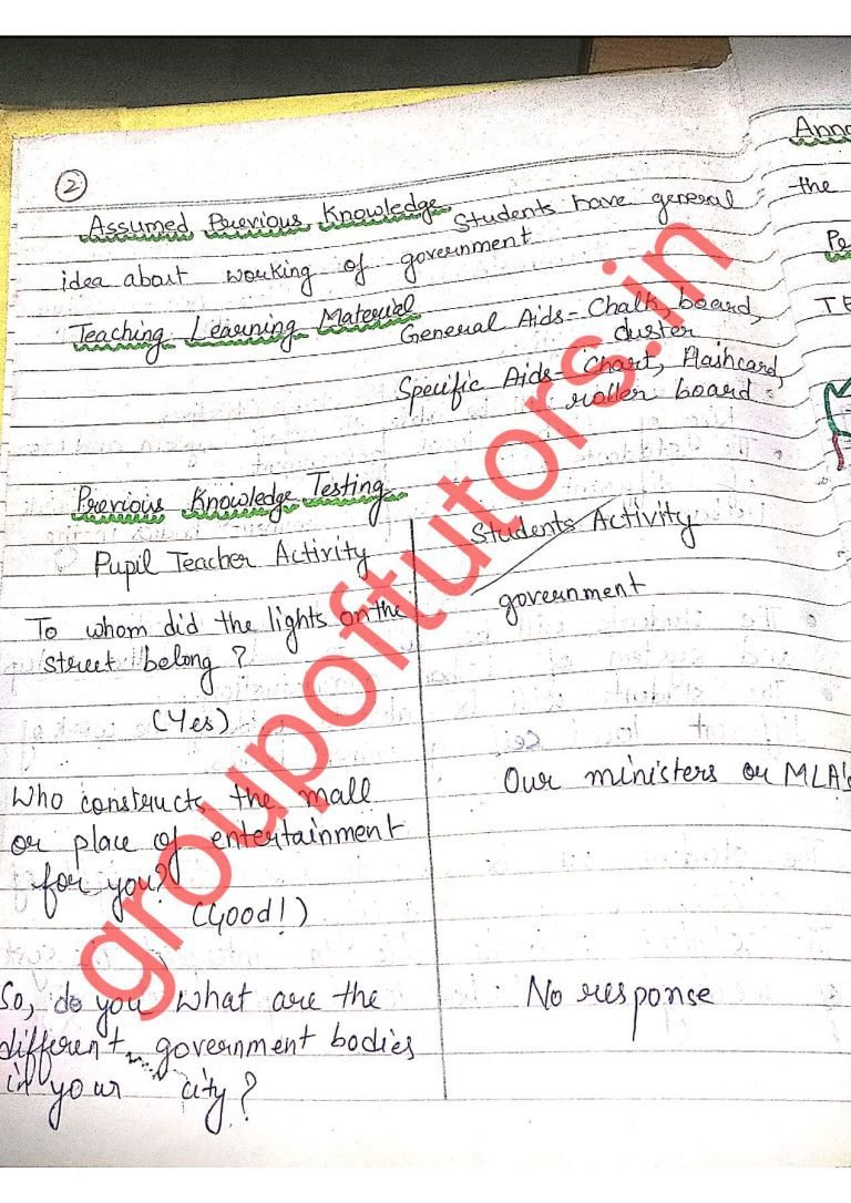Social Science Lesson Plans For B.Ed - Download PDF - Group Of Tutors