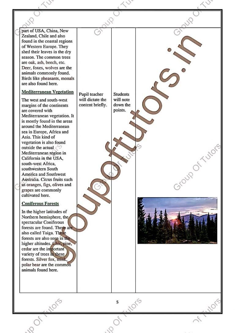 Geography Lesson Plans For B.Ed, D.El.Ed, and Teachers