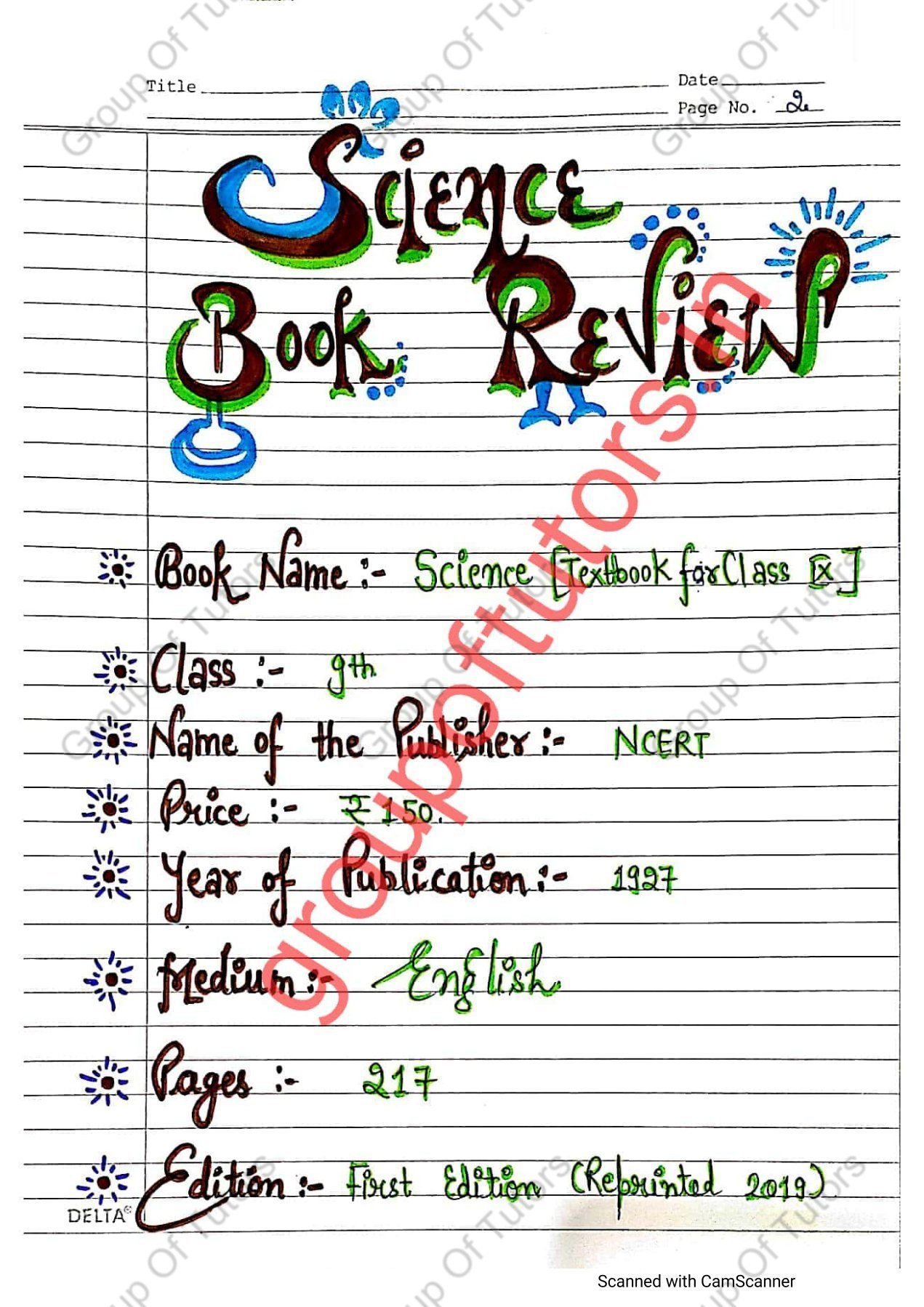 NCERT Book Review Science Class 9 for B.Ed - Group Of Tutors