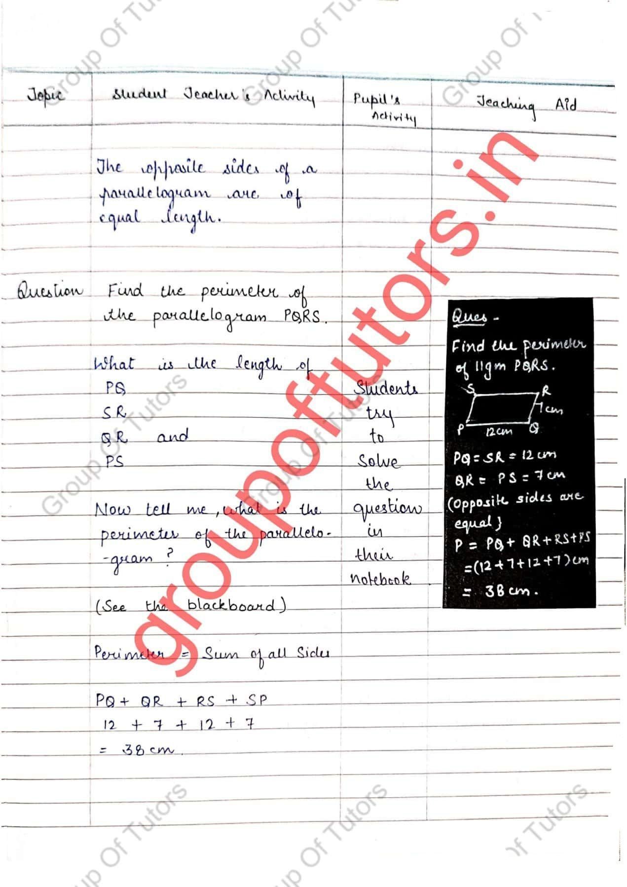 Mathematics Final Lesson Plan For B.Ed Presentation - Group Of Tutors