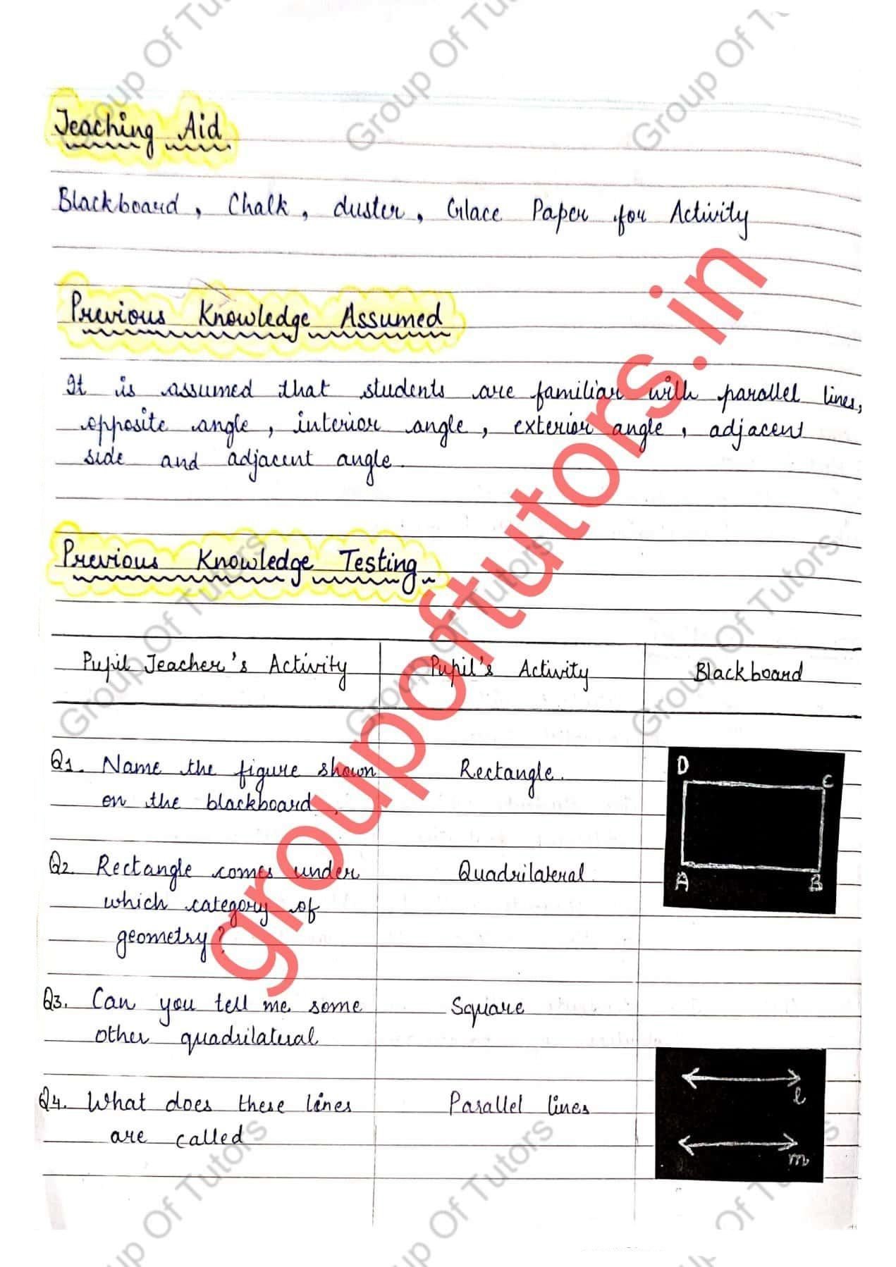 Mathematics Final Lesson Plan For B.Ed Presentation - Group Of Tutors