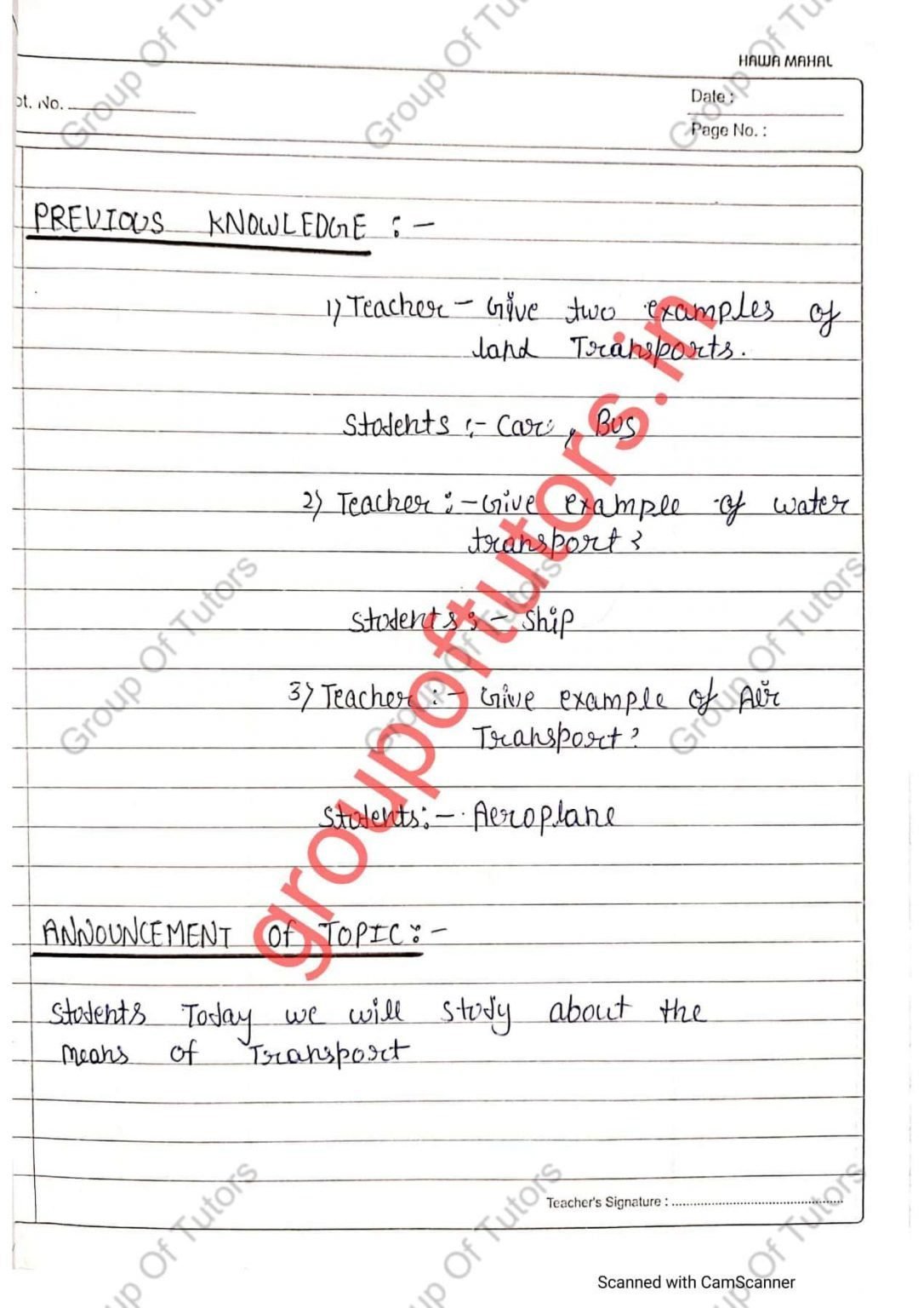 EVS Lesson Plans NPTT and NTT for UKG - Group Of Tutors