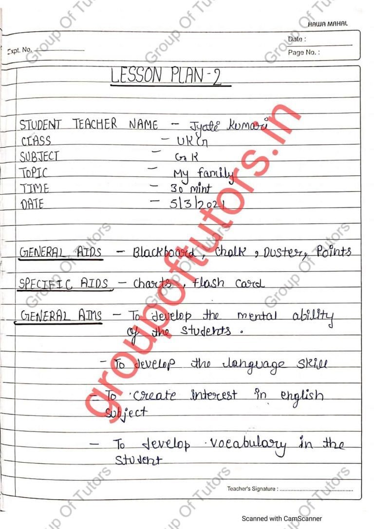 GK Lesson Plans NPTT for UKG - Group Of Tutors