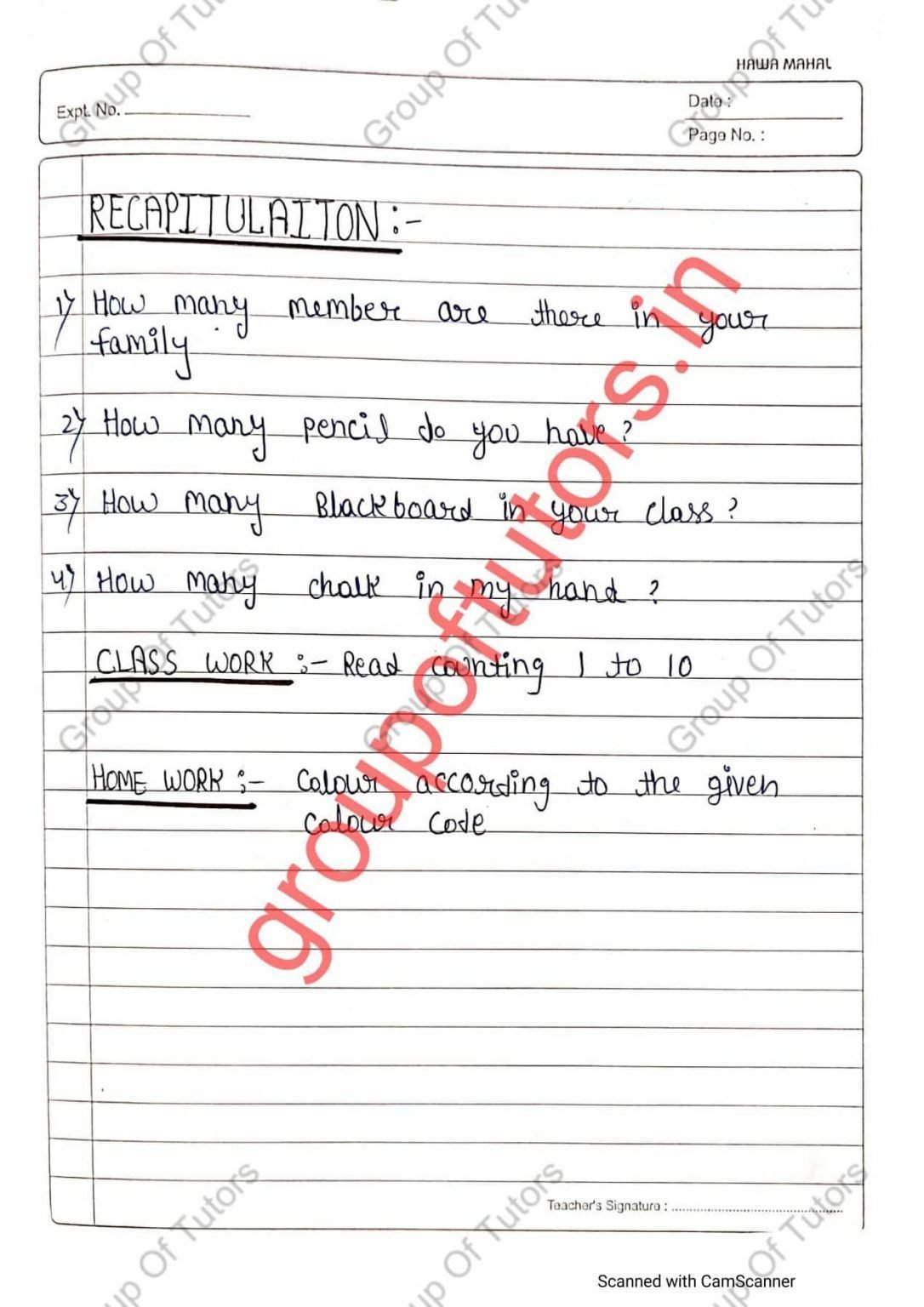 Maths Lesson Plans NTT for UKG and Nursery - Group Of Tutors