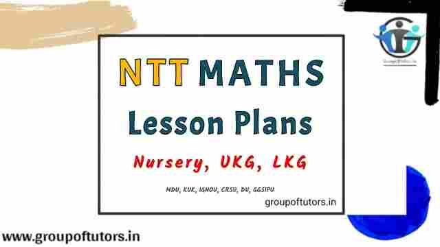Maths Lesson Plans NTT For UKG And Nursery Group Of Tutors