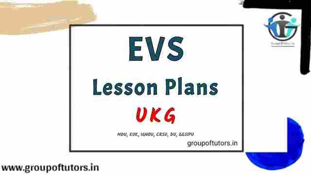 EVS Lesson Plans NPTT And NTT For UKG Group Of Tutors