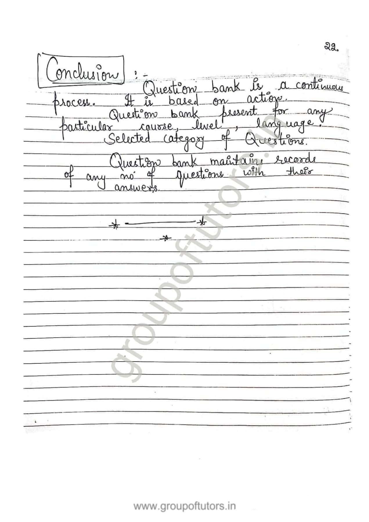 Question Bank Assignment Notes - Group Of Tutors