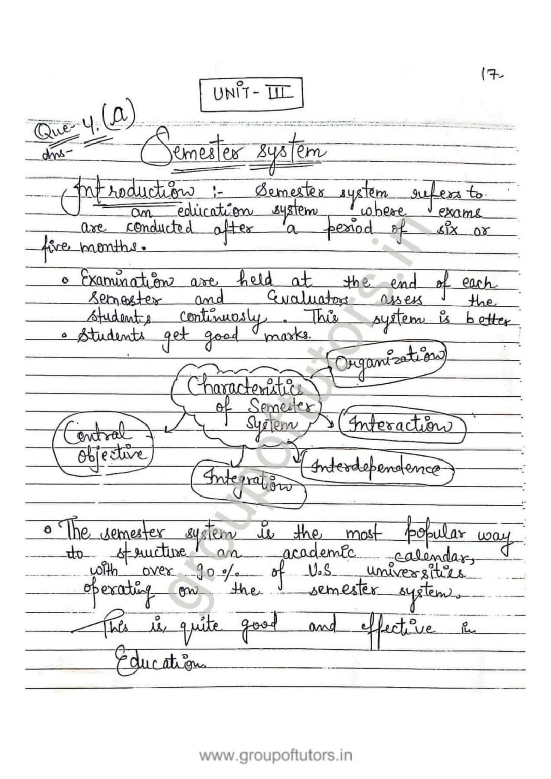 Semester System Assignment Notes - Group Of Tutors