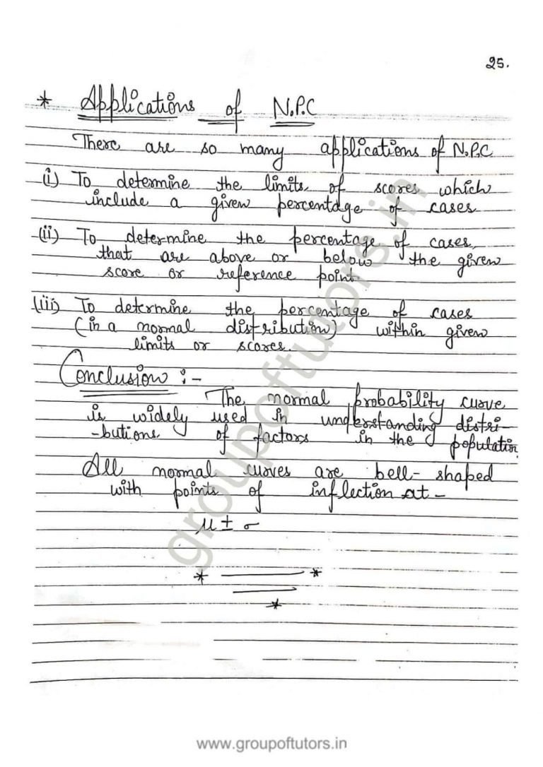 Normal Probability Curve B.Ed (NPC Notes) - Group Of Tutors
