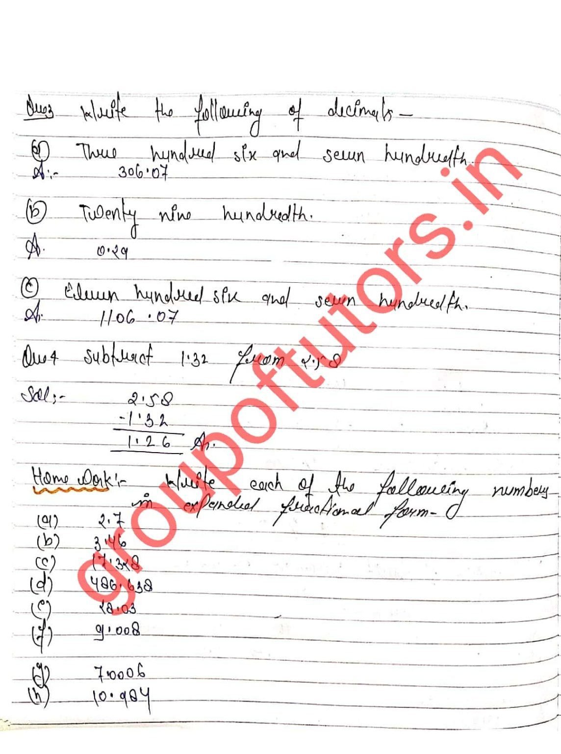 Decimals Lesson Plan Class 7 Maths - Group Of Tutors